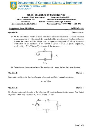 MAT-203-Assignment - ... - Page 1 of 1 Assignment Semester: Summer 2021 ...