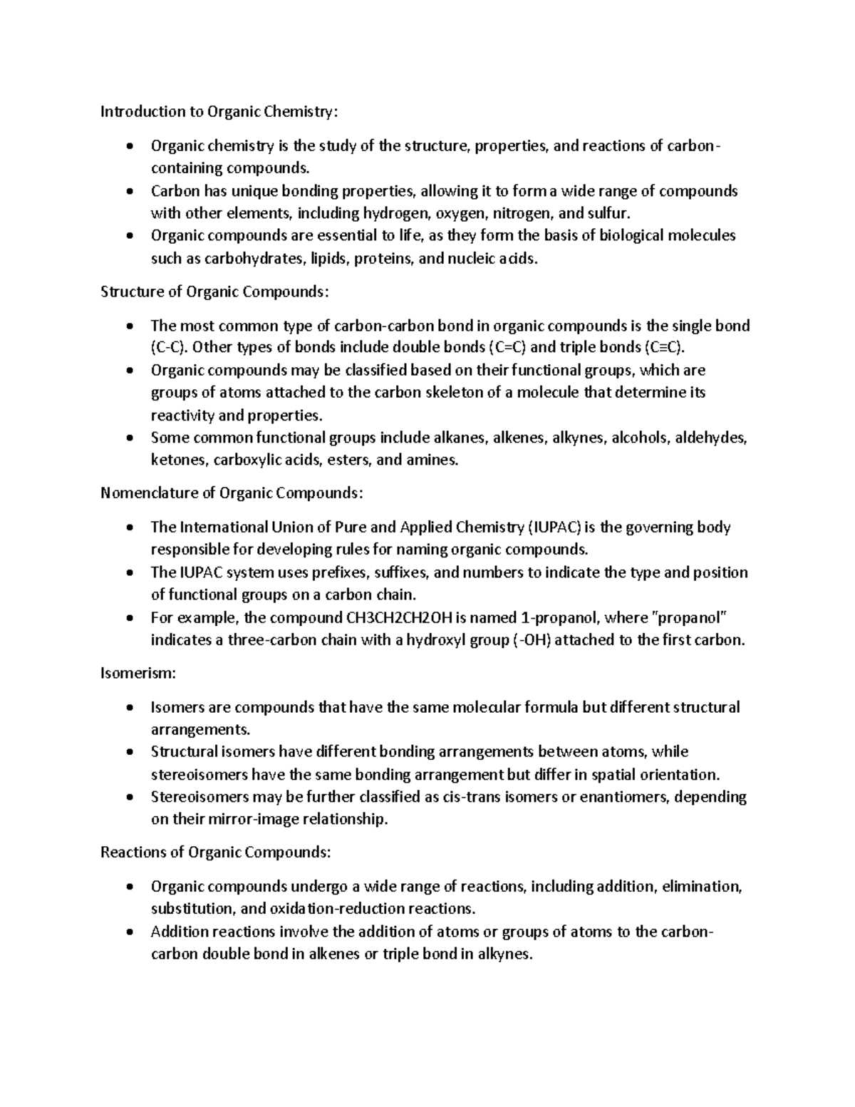 Orgchem - Introduction to Organic Chemistry: Organic chemistry is the ...