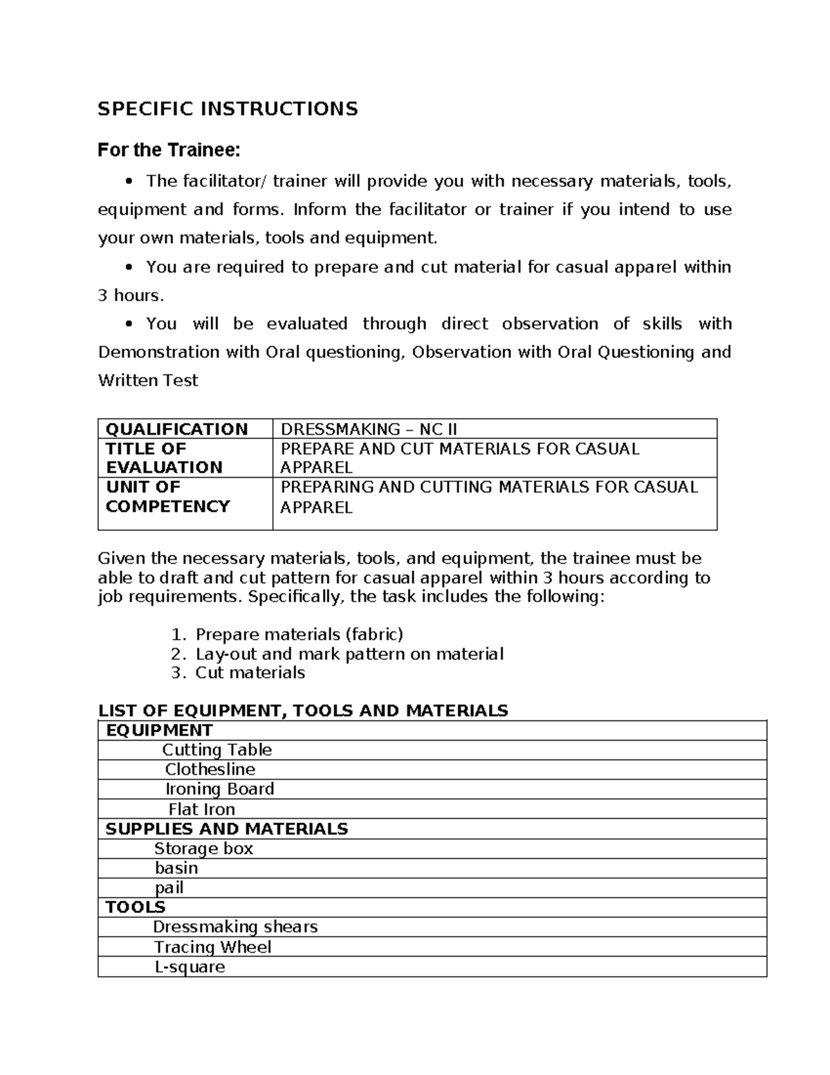 (1)specific instructions, Jacinto, Yolanda D - SPECIFIC INSTRUCTIONS ...