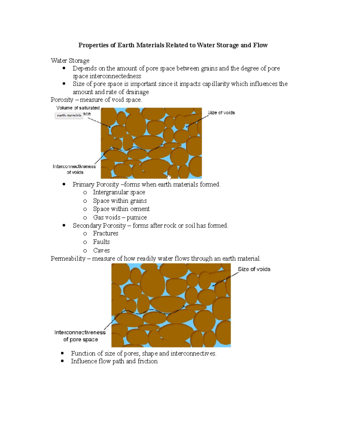 Intro to Ground Water Week 2 Properties of Earth Materials Related to ...