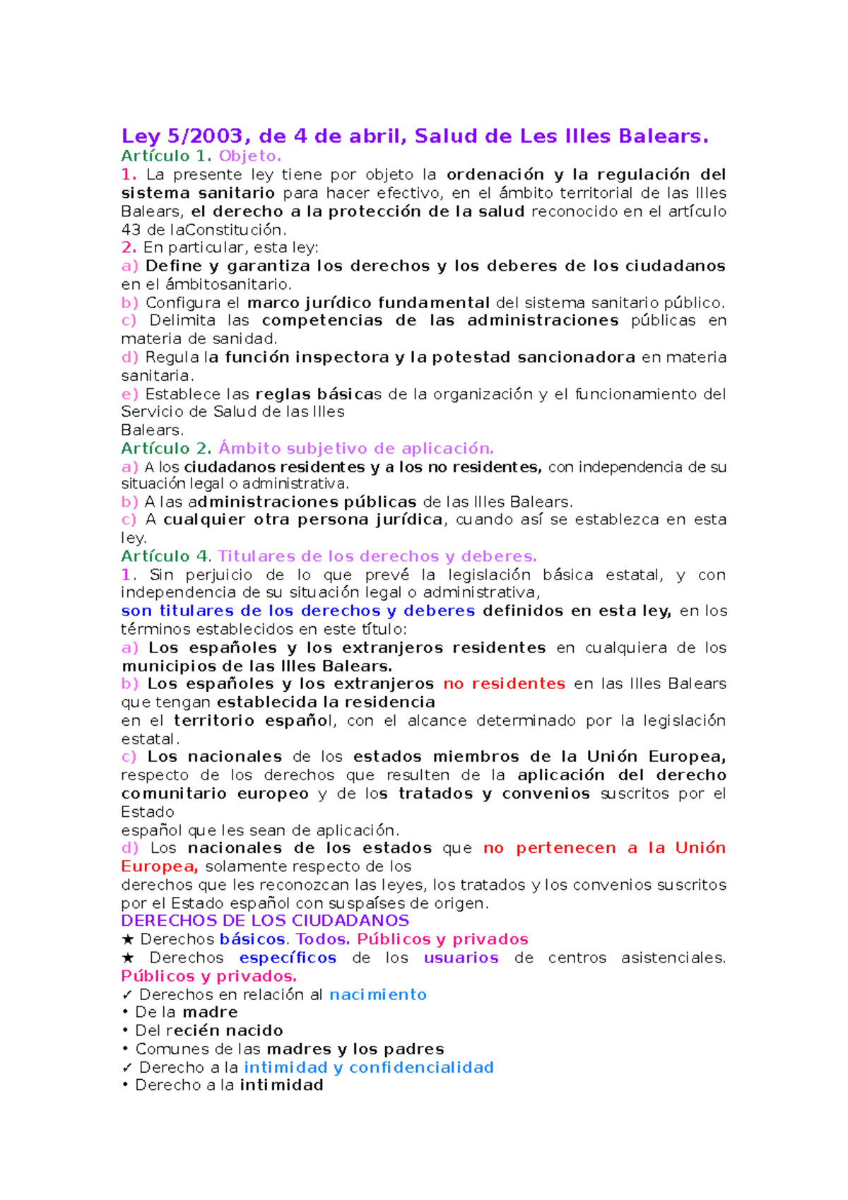 Ley 5:2003 de 4 abril, Salud de las Islas Baleares - Ley 5/2003, de 4 ...
