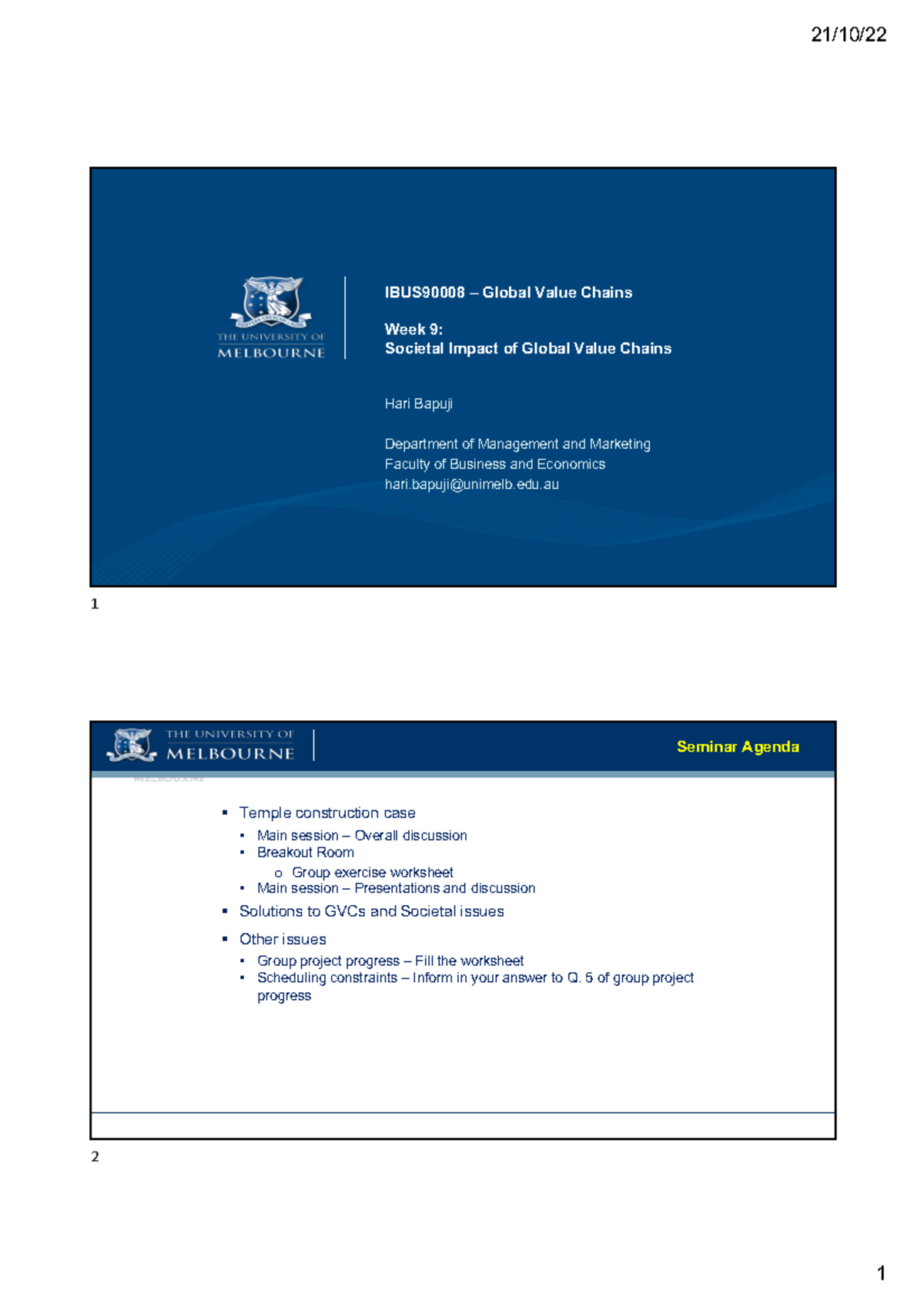 GVC week 9 2022 S2-LMS - good - IBUS90008 – Global Value Chains Week 9 ...