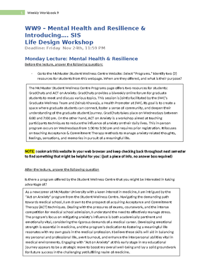 WW6 - Workbook 6 - 1 Weekly Workbook 6 WW6 – Cover letters & Interviews ...