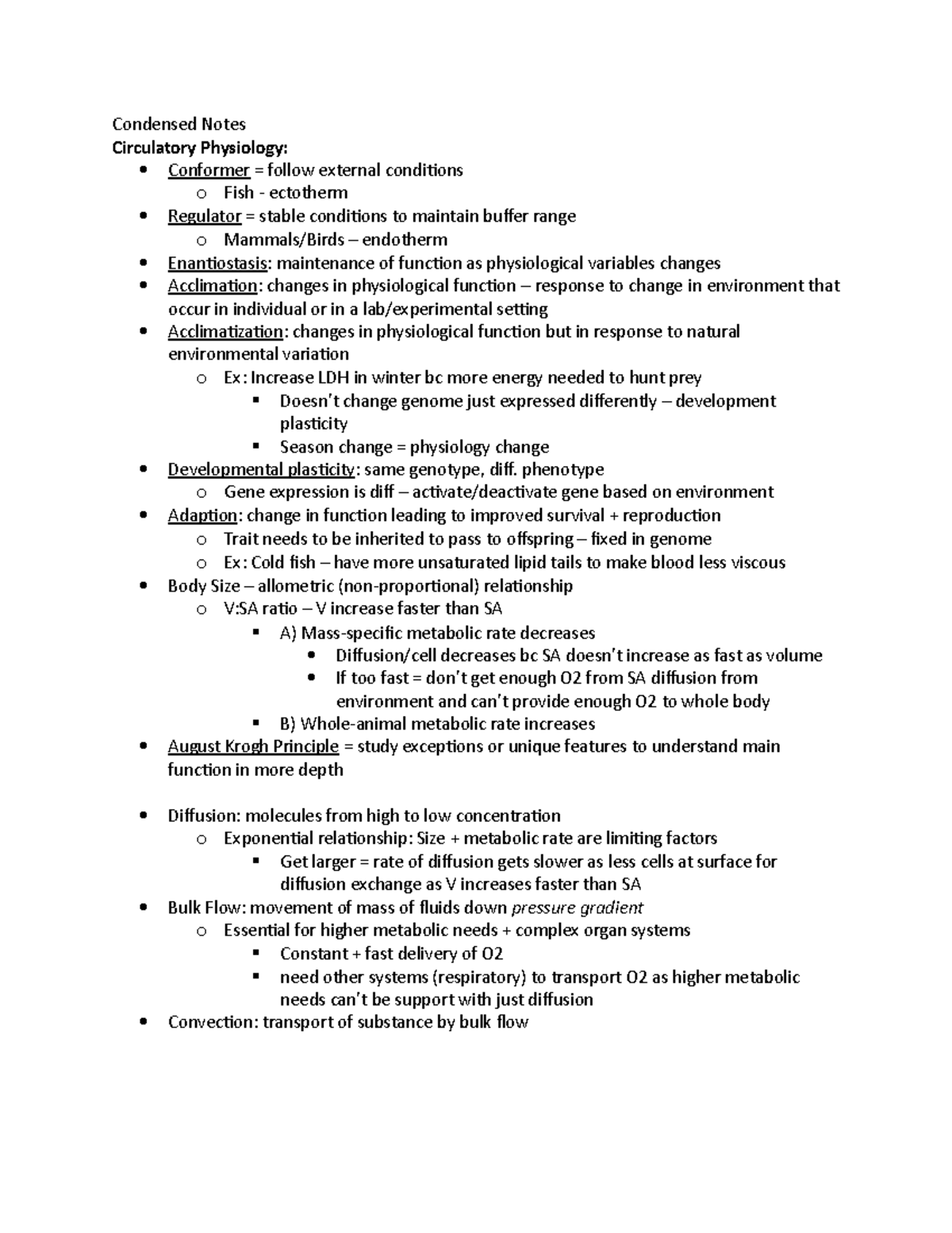 Midterm 1 Condensed Notes - BIO3302 - uOttawa - Studocu