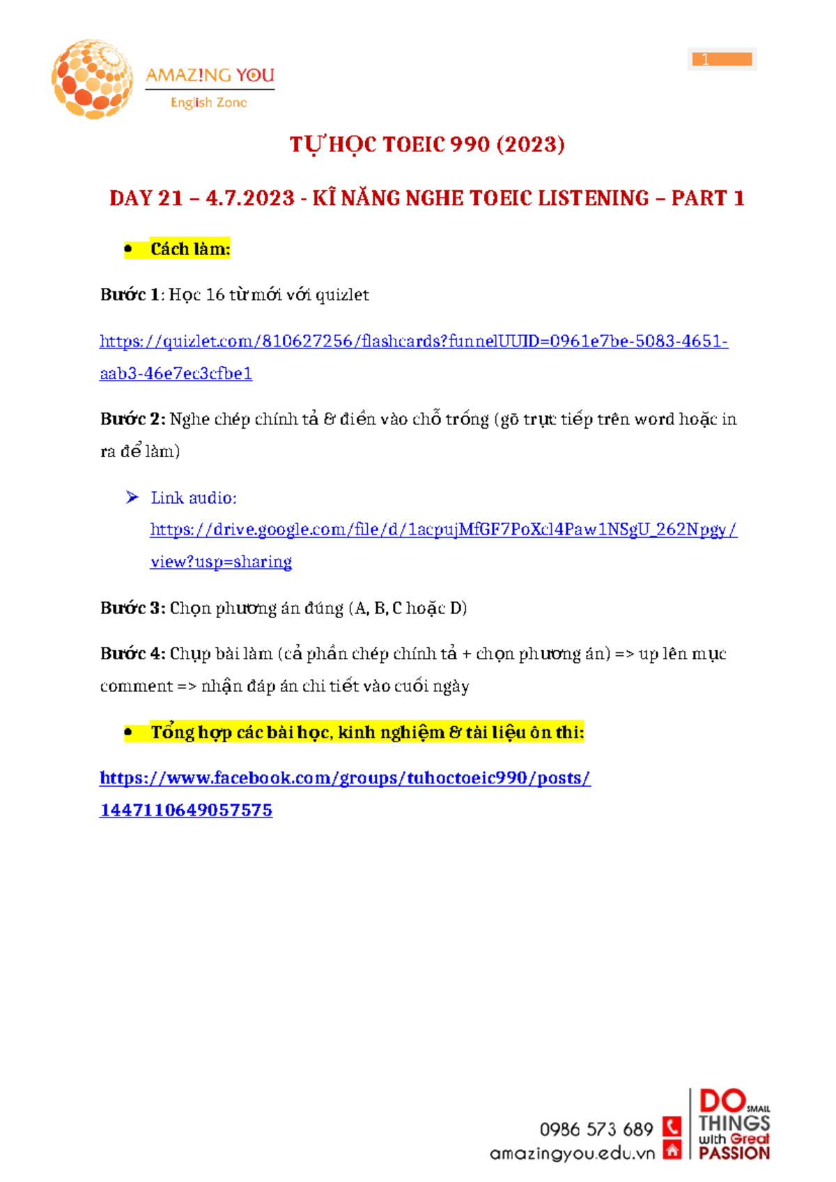 Tự học Toeic 990 - Day 21 - Toeic Listening Part 1 (4 - T Ự H ỌC TOEIC 990 (2023) DAY 21 – 4.7 ...