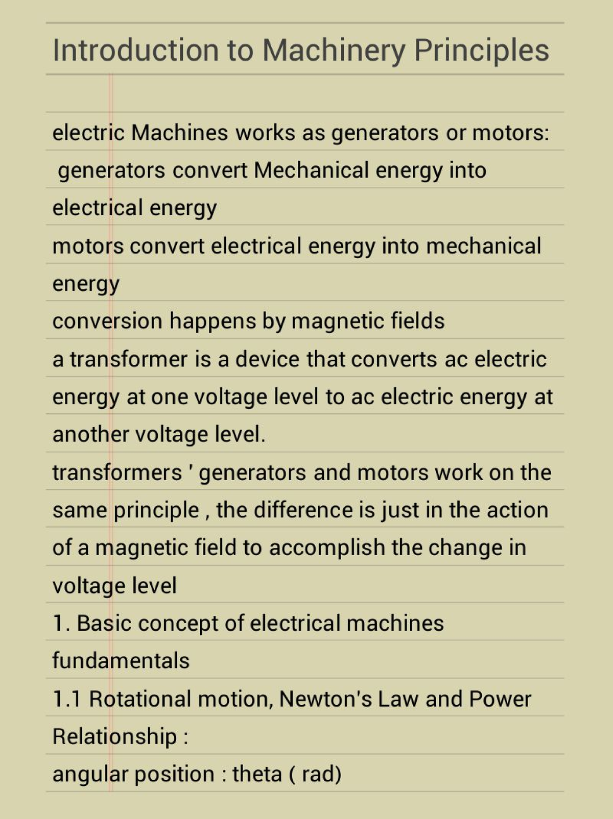 Chapter 1 - Electric Machines need to know formulas and concepts ...