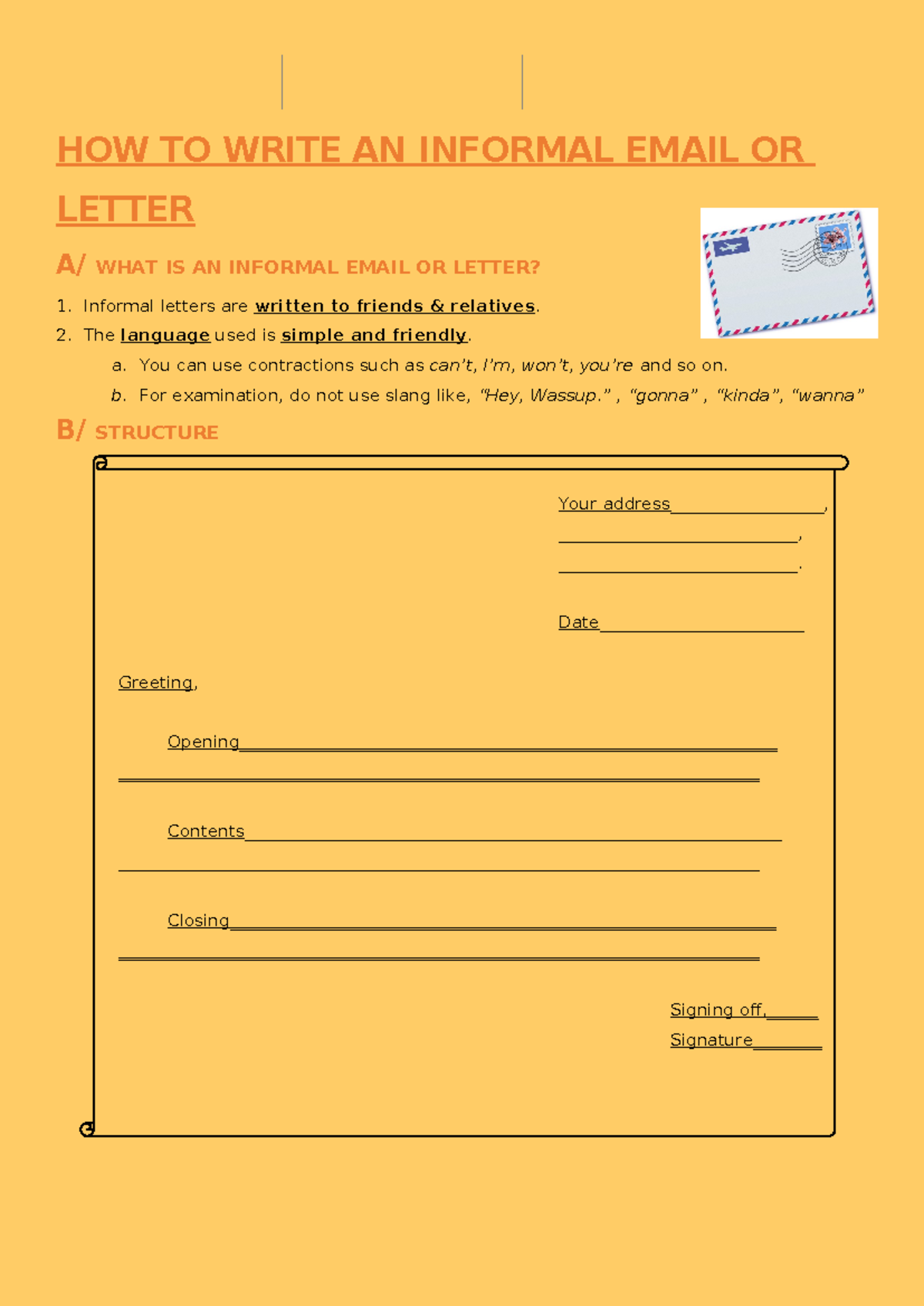 HOW TO Write A Letter TO A Friend- Informal Email - HOW TO WRITE AN ...