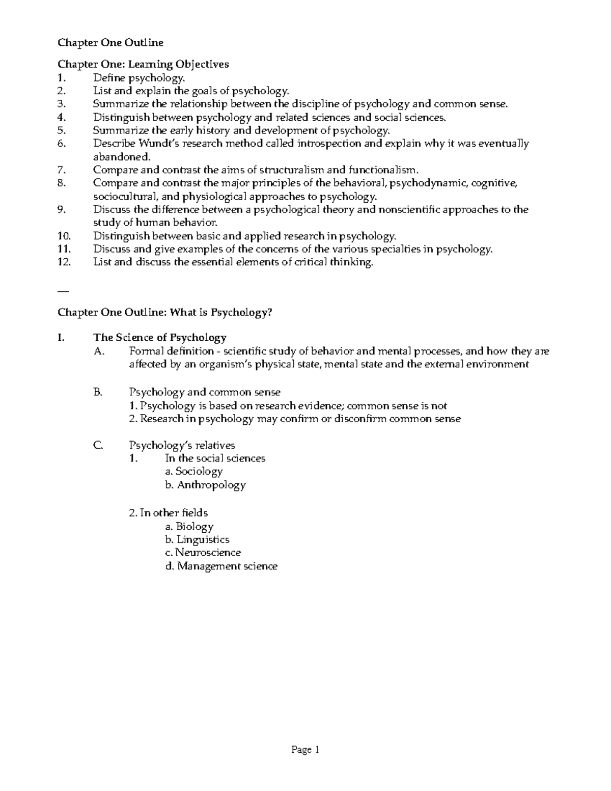 Principles Chapter 1 Outline - Chapter One: Learning Objectives Define ...