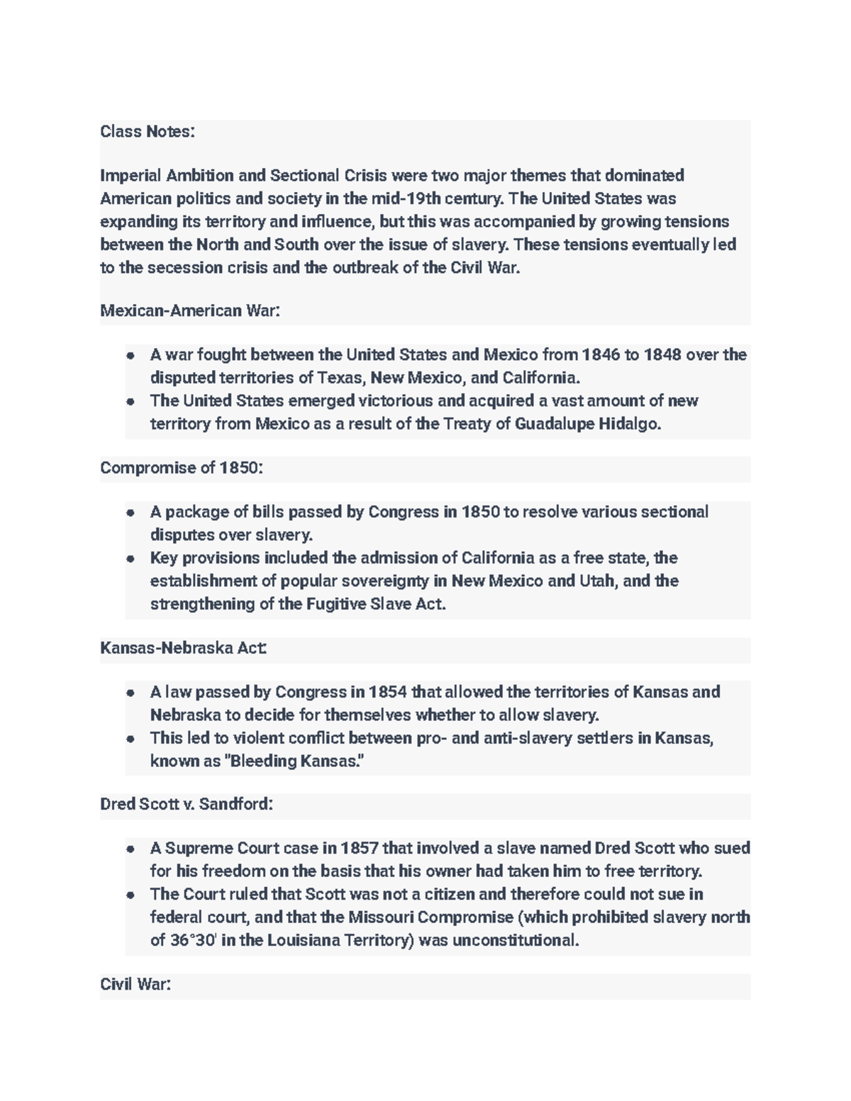 Chapter 12 -Terms and Def - Class Notes: Imperial Ambition and ...