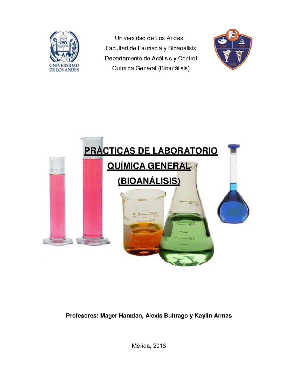 Practicas Lab Bioanalisis - Universidad de Los Andes Facultad de ...