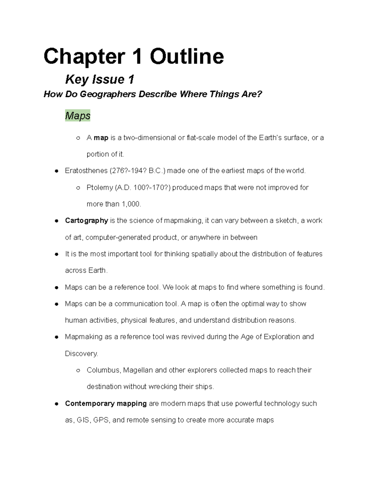 Chapter 1 Outline - Chapter 1 Outline Key Issue 1 How Do Geographers ...
