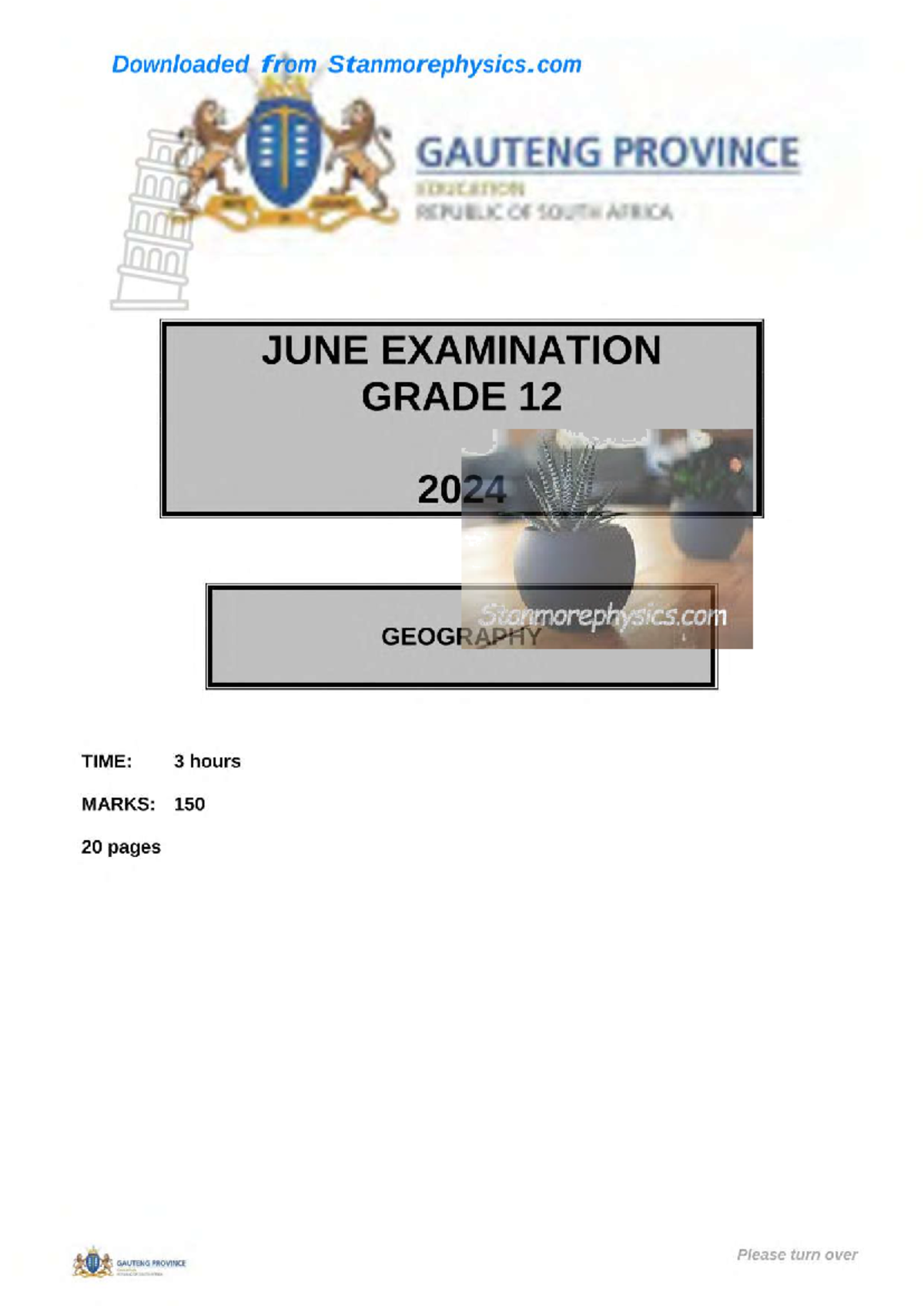 GP Geography Grade 12 June 2024 QP and Memo - Studocu