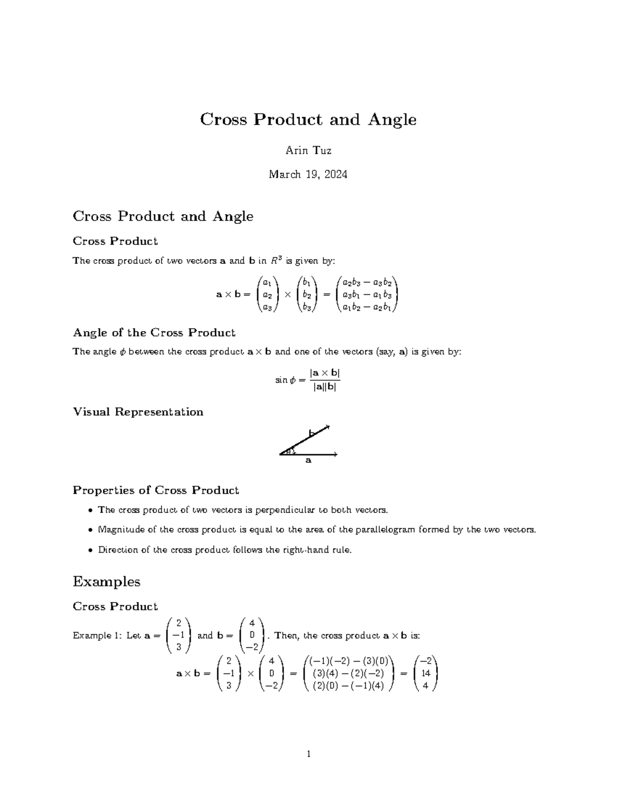 Cross Product V2 2 Math Cross Product And Angle Arin Tuz March 19 cross-product-v2-2-math-cross-product-and-angle-arin-tuz-march-19