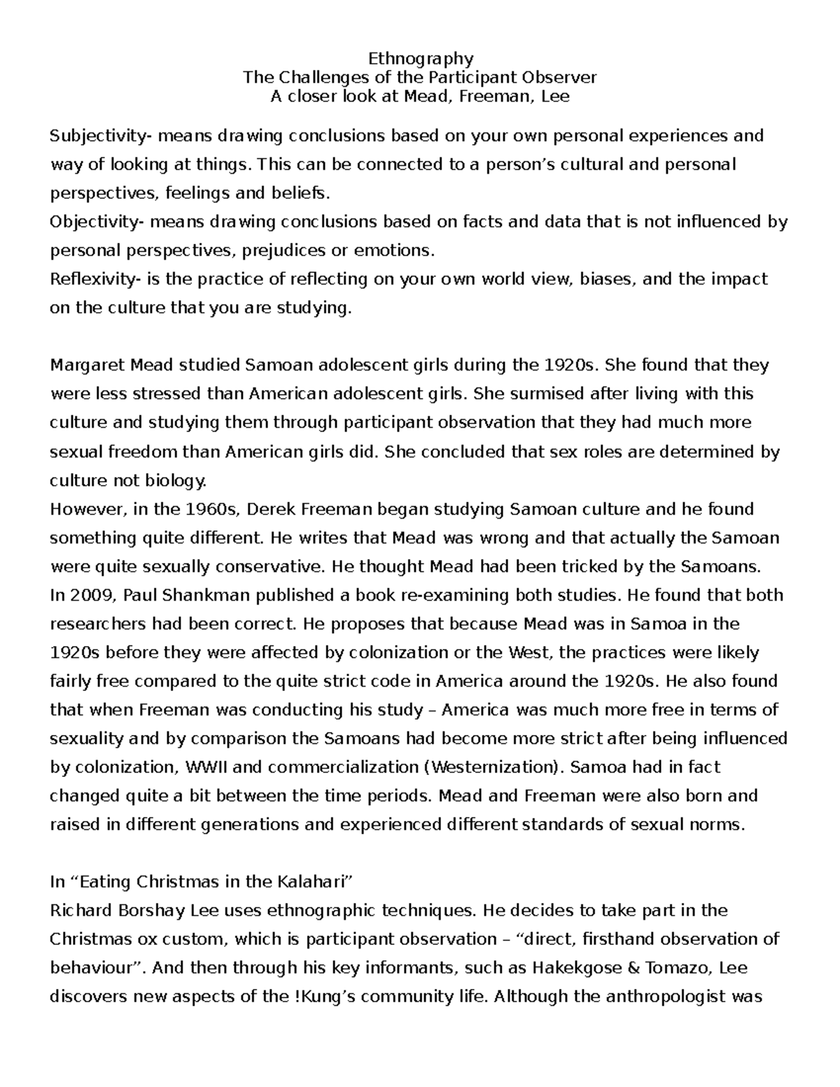 Key Questions- theories, concepts, issues in Cultural Anthropology ...