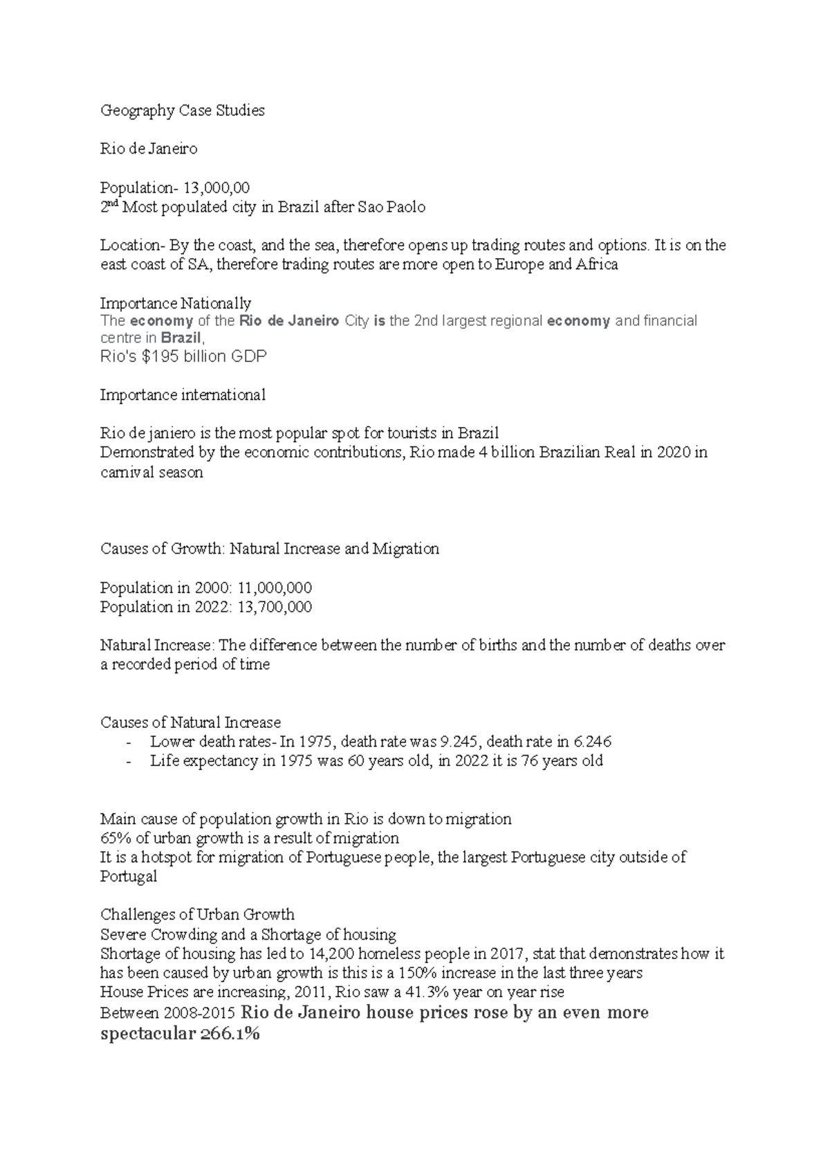 Rio Case Study - About Rio, and therre are mentions on the attemps ...