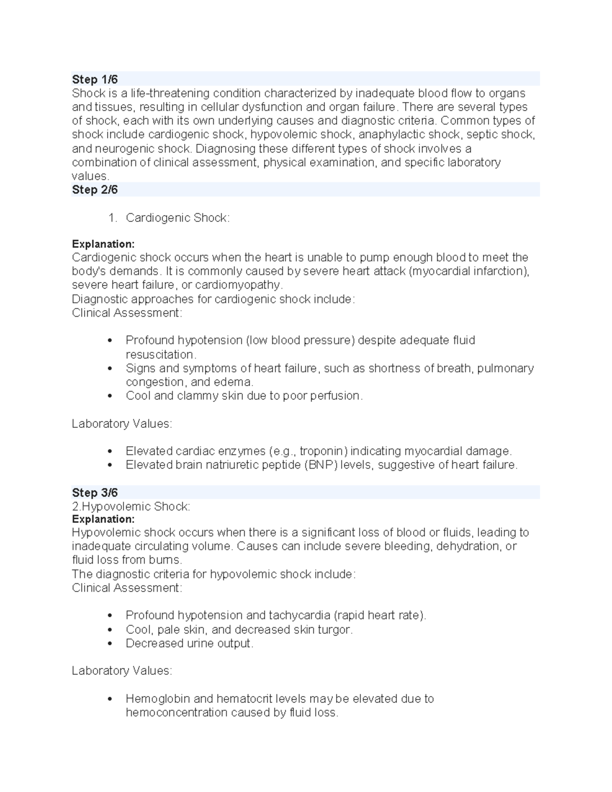 Shock Overview - Step 1/ Shock is a life-threatening condition ...
