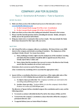 Module 7 - Tutorial Questions - Page 1 APPLIED CONTRACT LAW Tutorial for Module 7 3 Questions ...