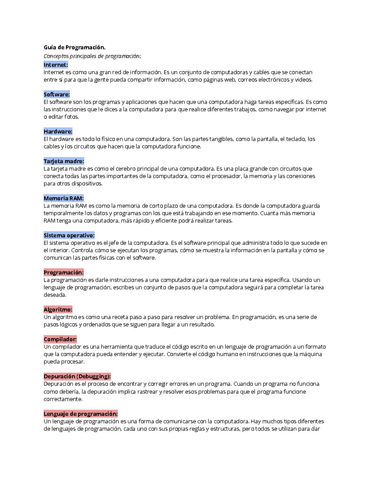 Guía de Programación - Son apuntes y ejemplos - Guía de Programación ...