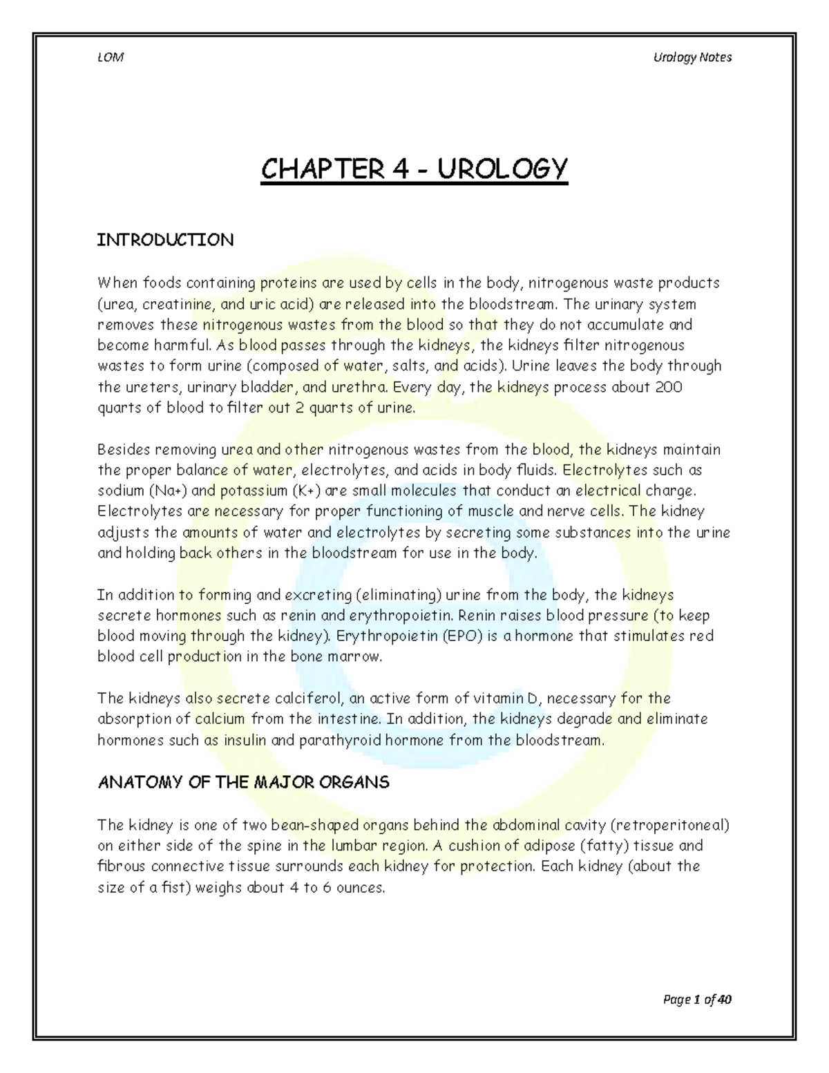 Urologynotes Medical Coding Notes Chapter 4 Urology Introduction 3378
