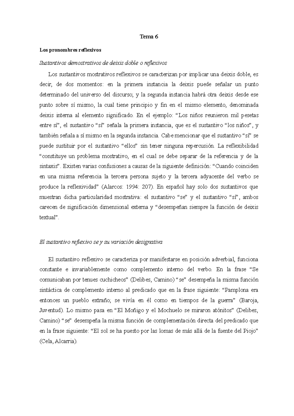 Gramática Descriptiva del Español - Lectura 6 - Tema 6 Los pronombres ...