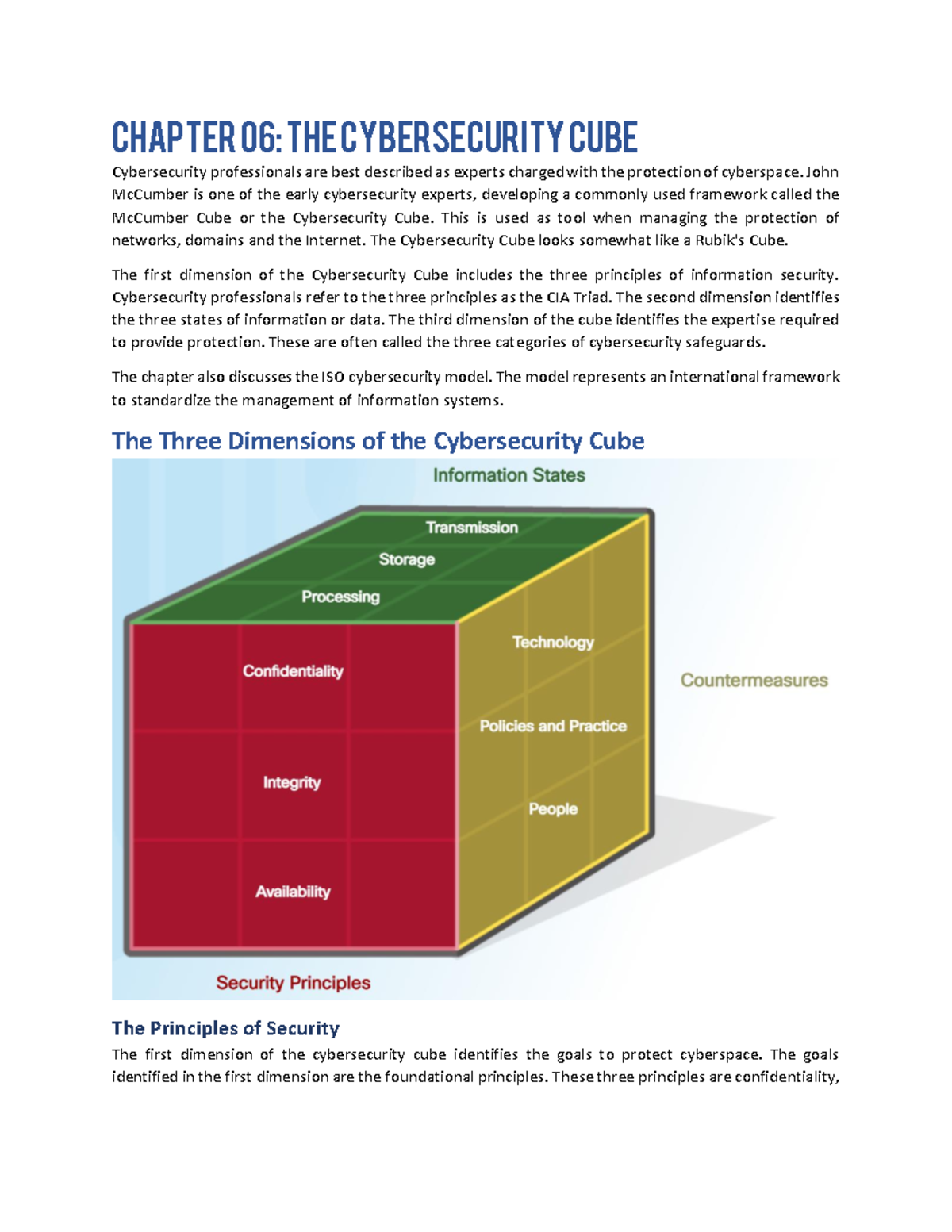 Chapter 06 The Cybersecurity Cube John Mccumber Is One Of The Early