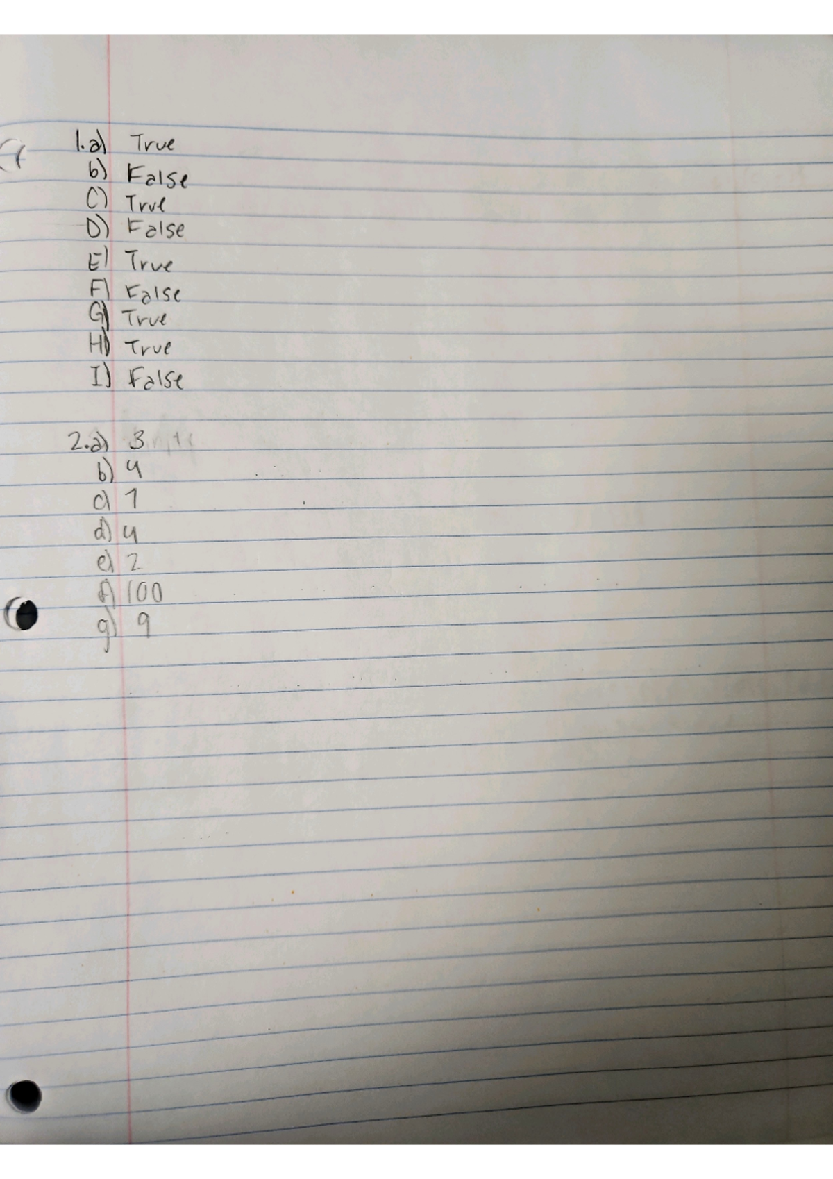 Homework 2, Proofs - f 1 True b) False C) True 0) False El True Fl ...