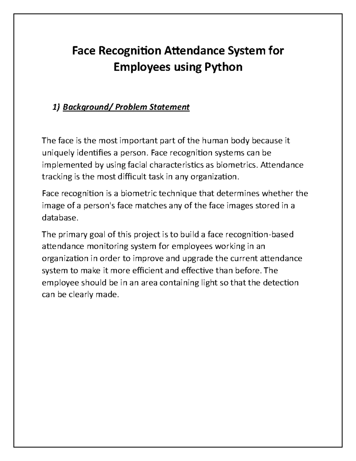 PY055 - good - Face Recognition Attendance System for Employees using ...