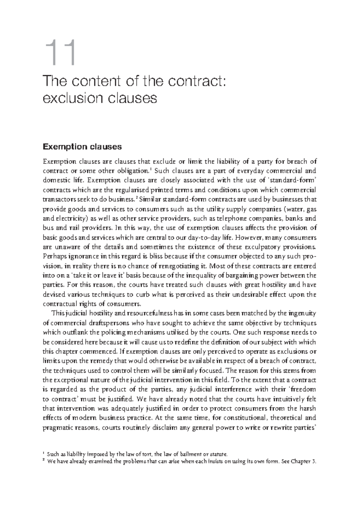 Zlib - n/a - 11 The content of the contract: exclusion clauses ...