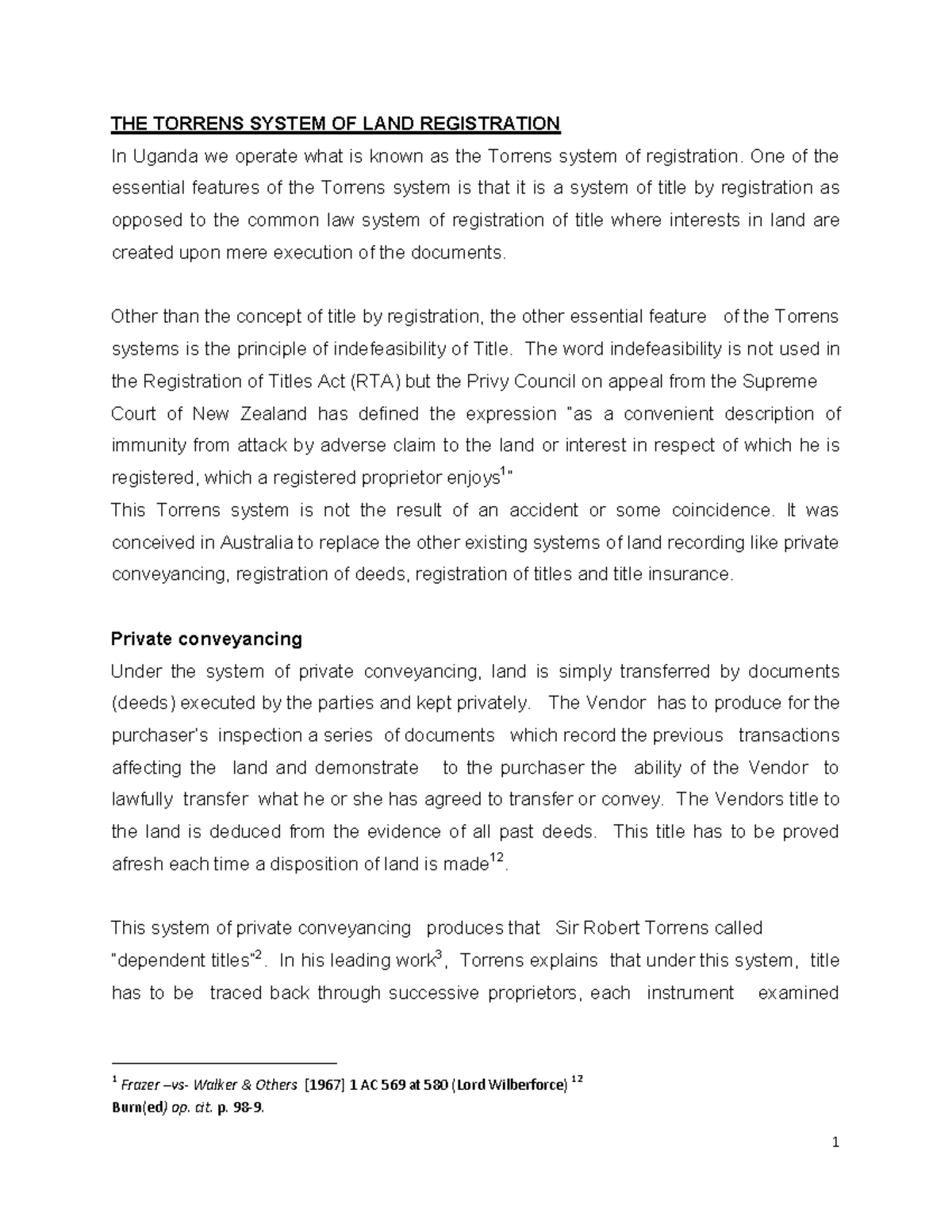 Torrens System OF LAND Registration - THE TORRENS SYSTEM OF LAND ...