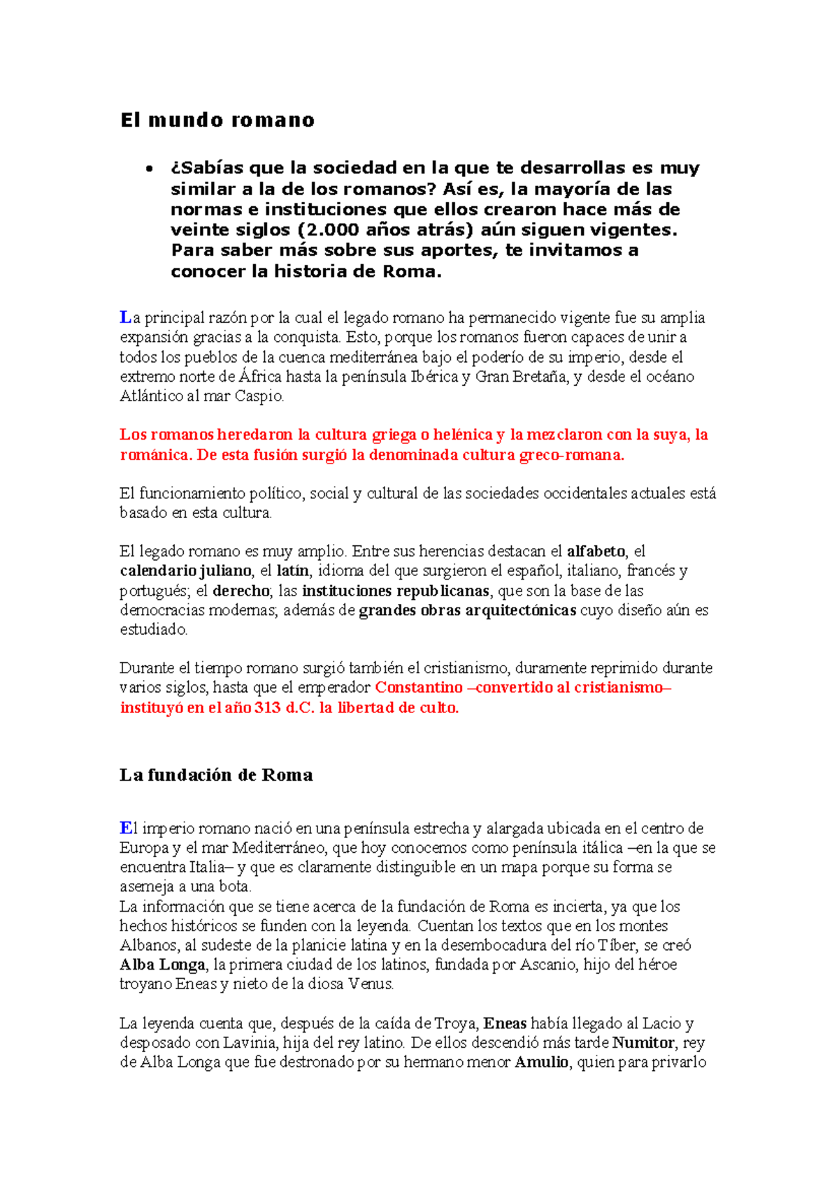 Resumen De Historia De Roma UNED - El mundo romano ¿Sabías que la ...