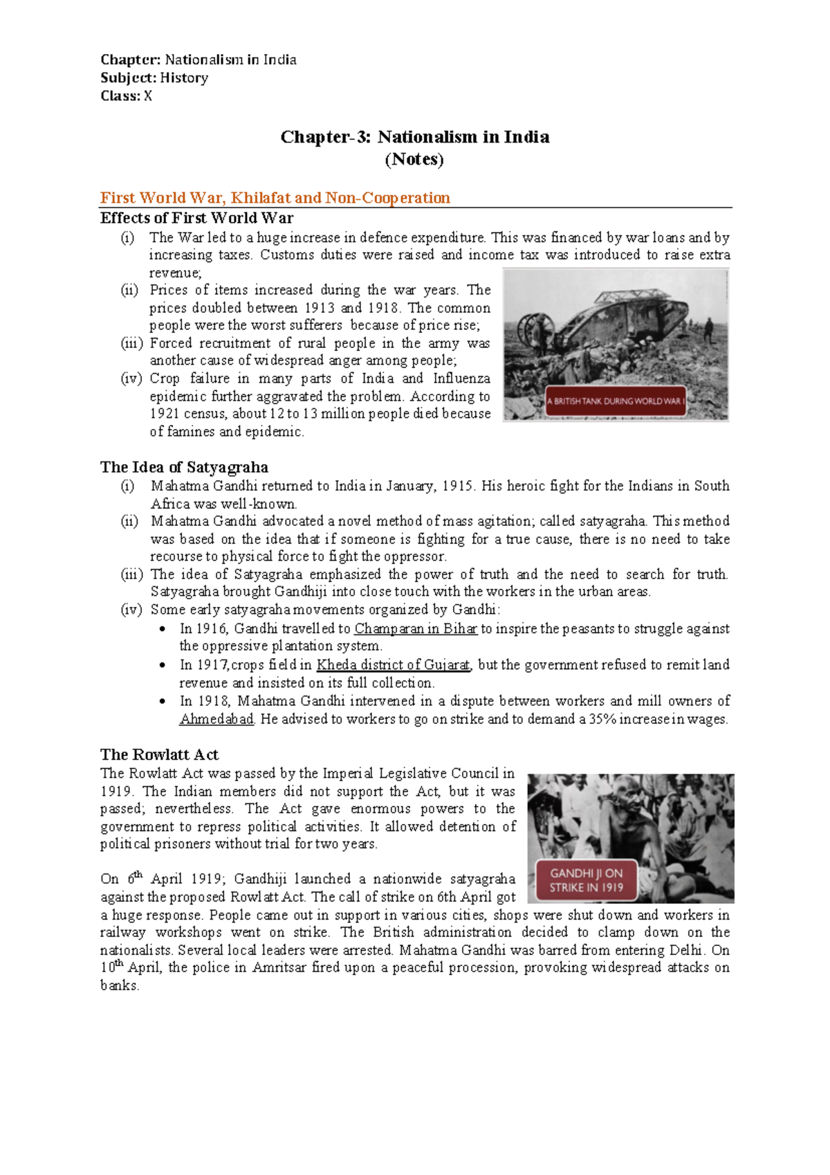 G10 02 Nationalism-In-India-notes - Subject: History Class: X Chapter-3 ...