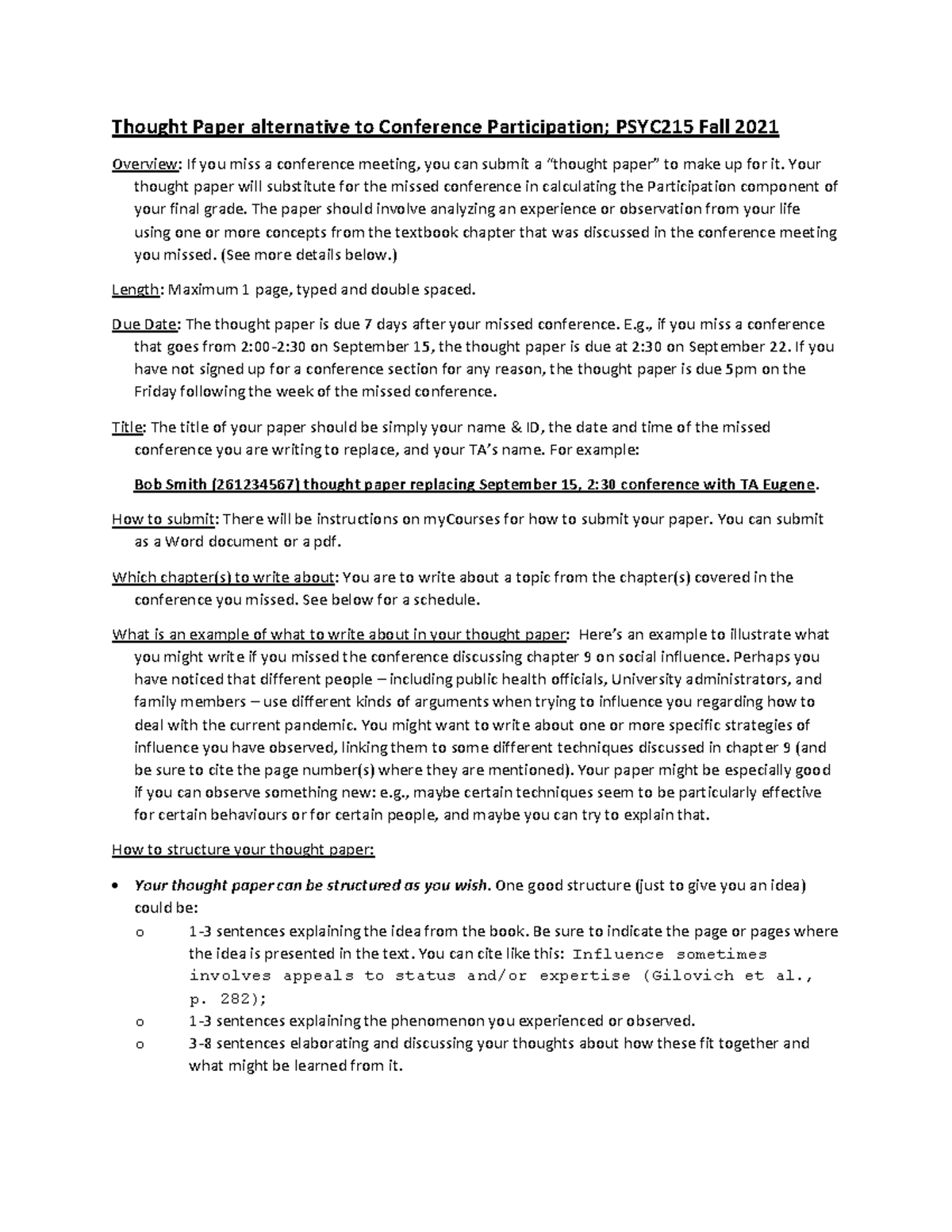 215 Thought Paper alternative to Conference Participation - Your ...