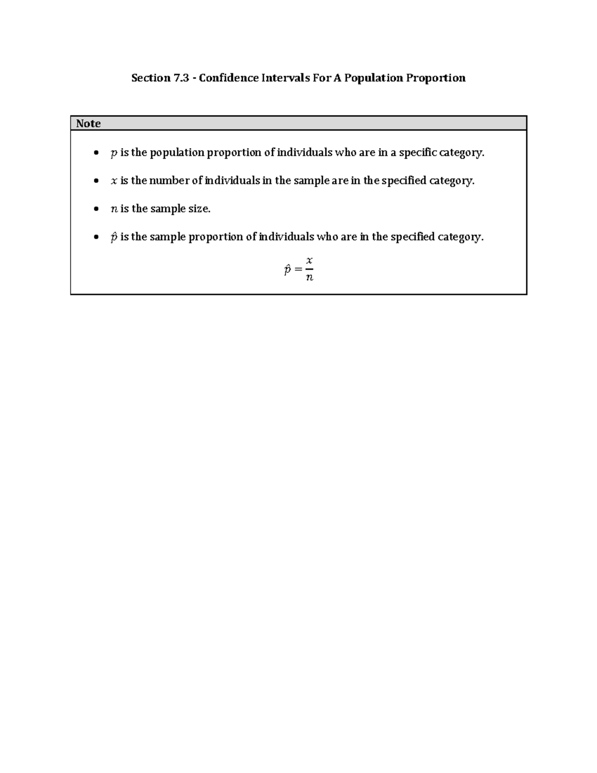 1-2 - Confidence Intervals For A Population Proportion - Section 7 ...