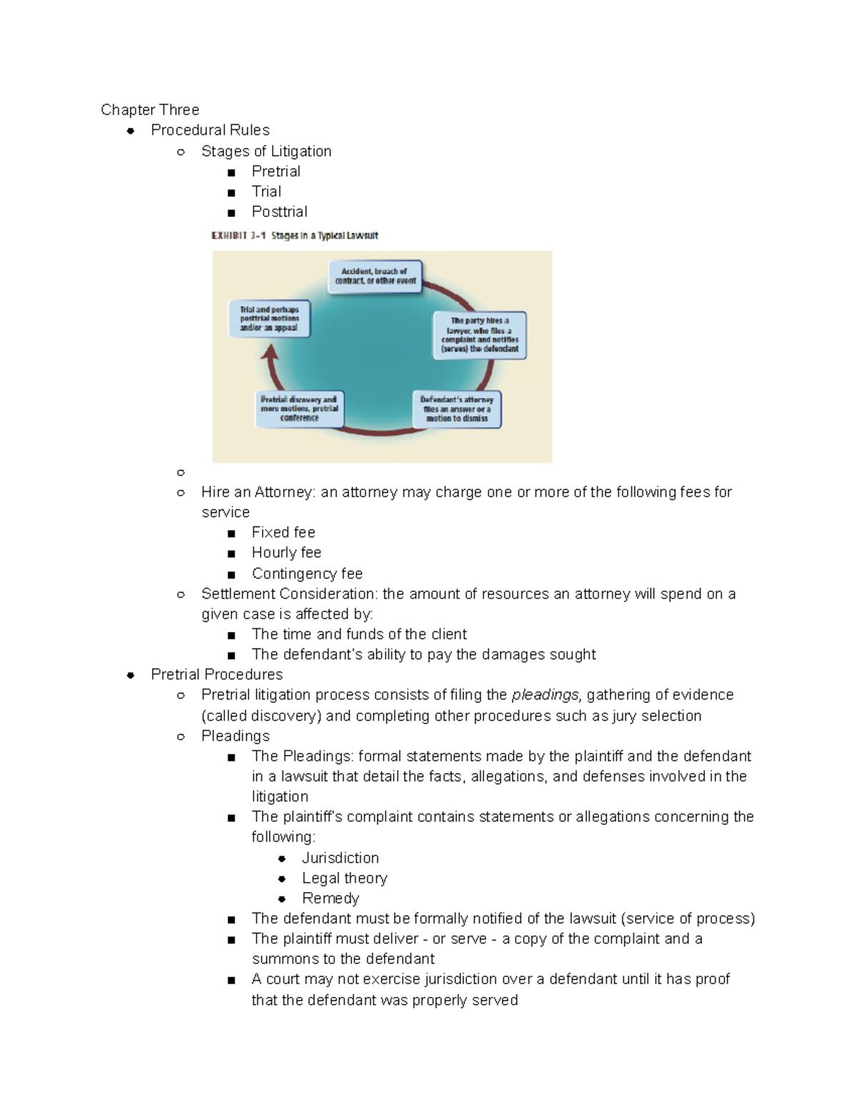 Legal Frameworks Chp 3 - Chapter Three Procedural Rules Stages of ...