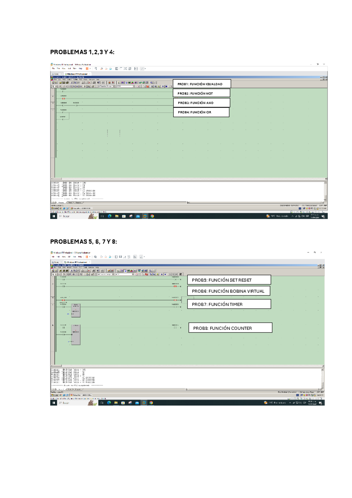 Plc - LAB1 - Instrumentos De Control - PROBLEMAS 1,2,3 Y 4: PROBLEMAS 5, 6, 7 Y 8 : PROB5 ...