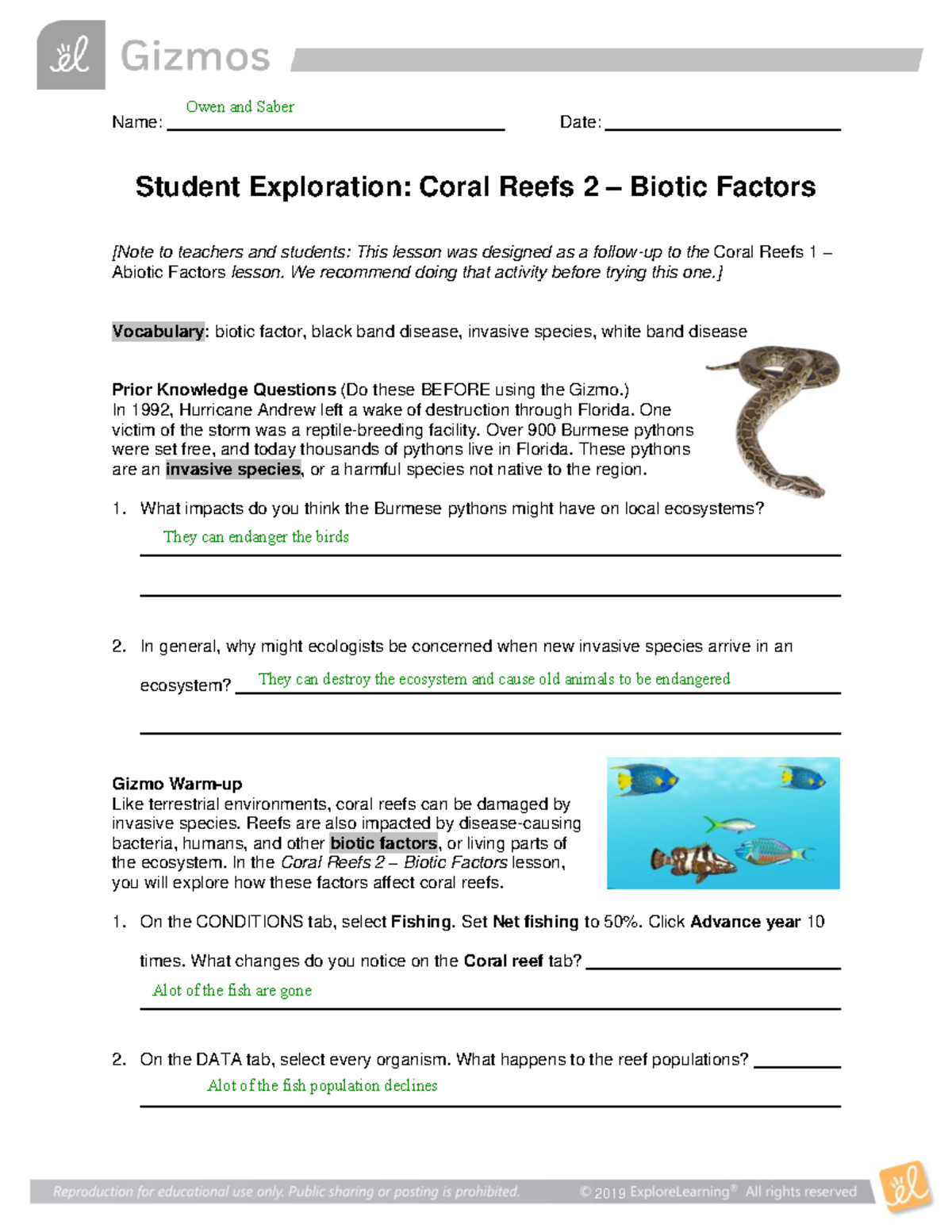 Kami Export - Coral Reefs 2SE - Name: Date: Student Exploration: Coral ...