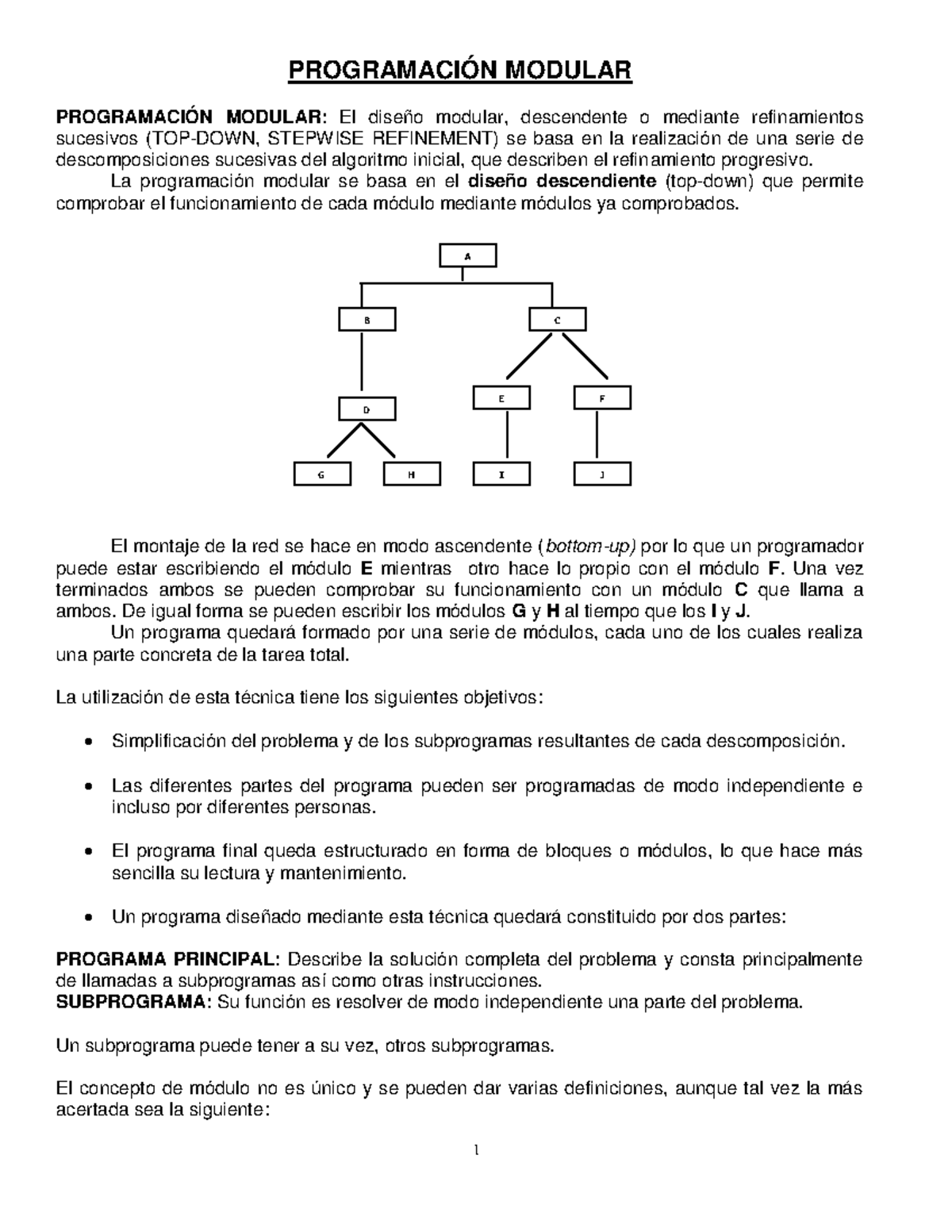 Programación Modular - MODULAR MODULAR: El modular, descendente o ...