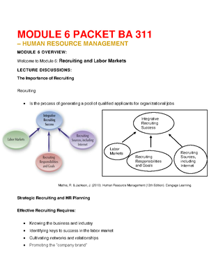Module 7 Packet BA 311 - MODULE 7 PACKET BA 311 – HUMAN RESOURCE ...