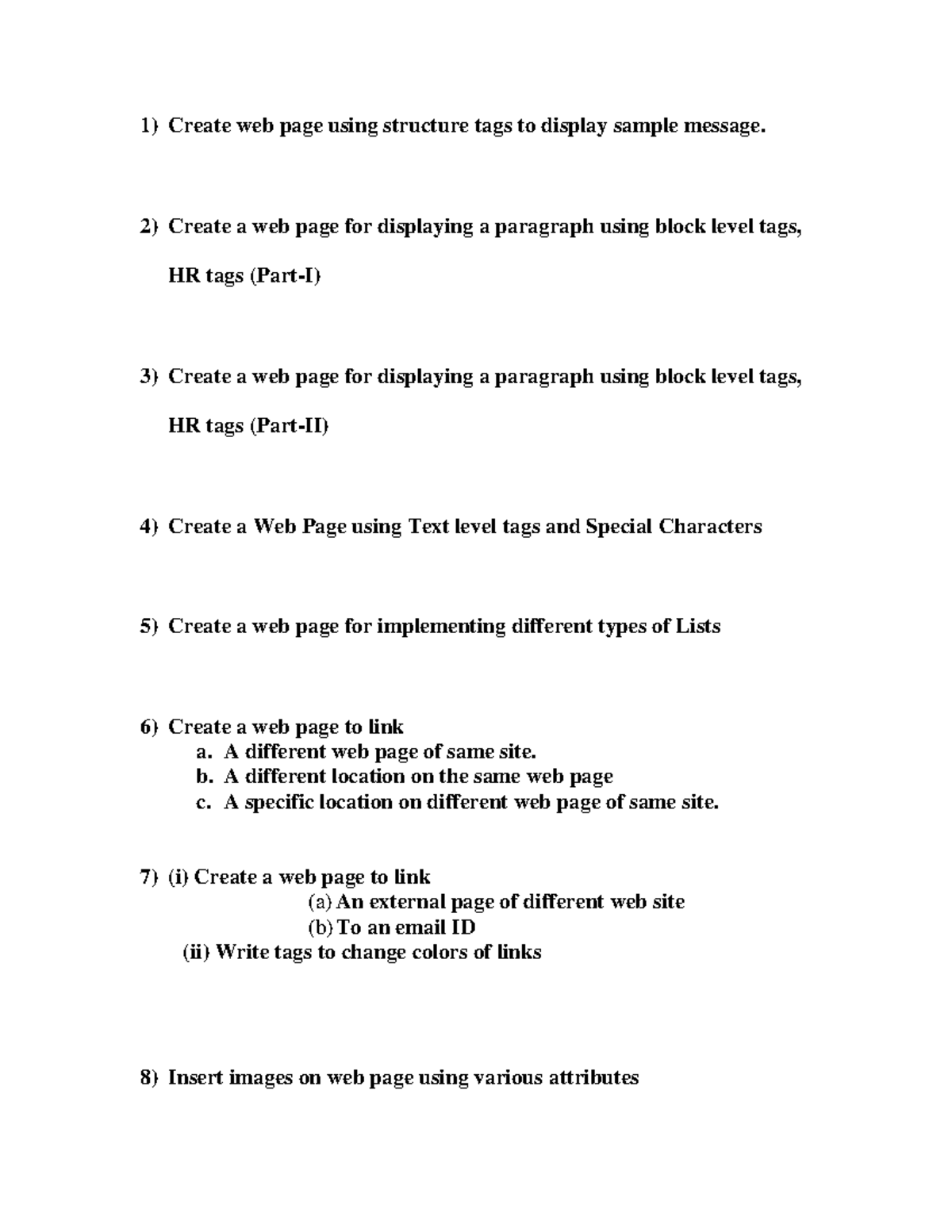 WPD PR - web page desiging - Create web page using structure tags to ...
