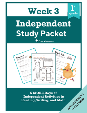 Independent study packet 1st grade week 4 - Week 4 5 MORE Days of ...