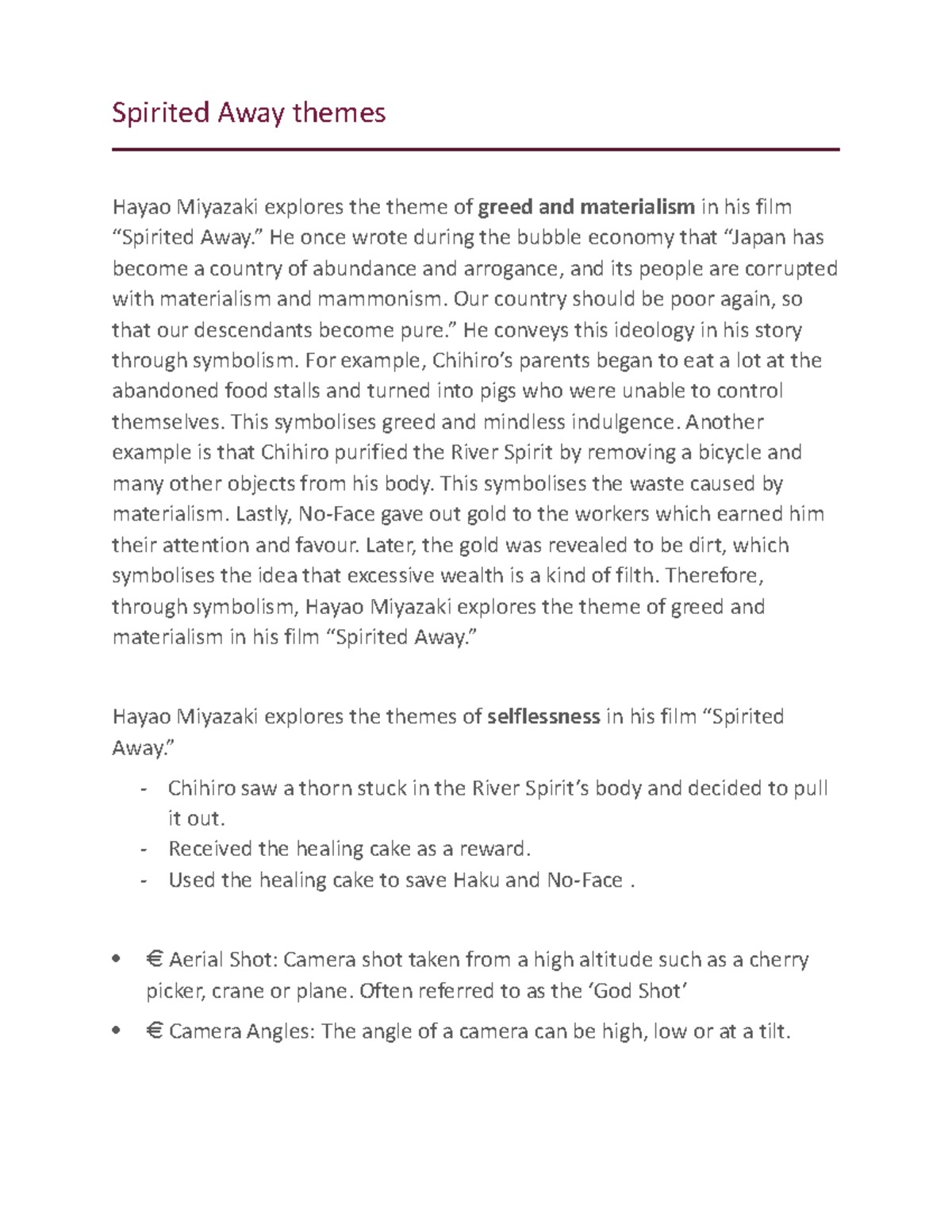 Spirited Away Themes - Spirited Away themes Hayao Miyazaki explores the ...