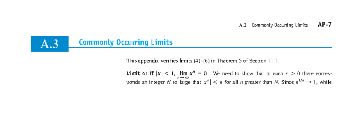 Calculus- Commonly Occurring Limits - A Commonly Occurring Limits AP- Commonly Occurring Limits ...