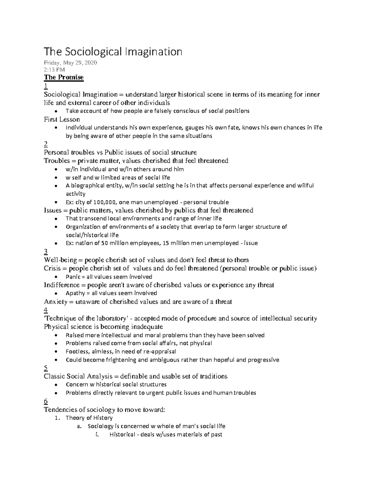 The Sociological Imagination - The Sociological Imagination Friday, May ...