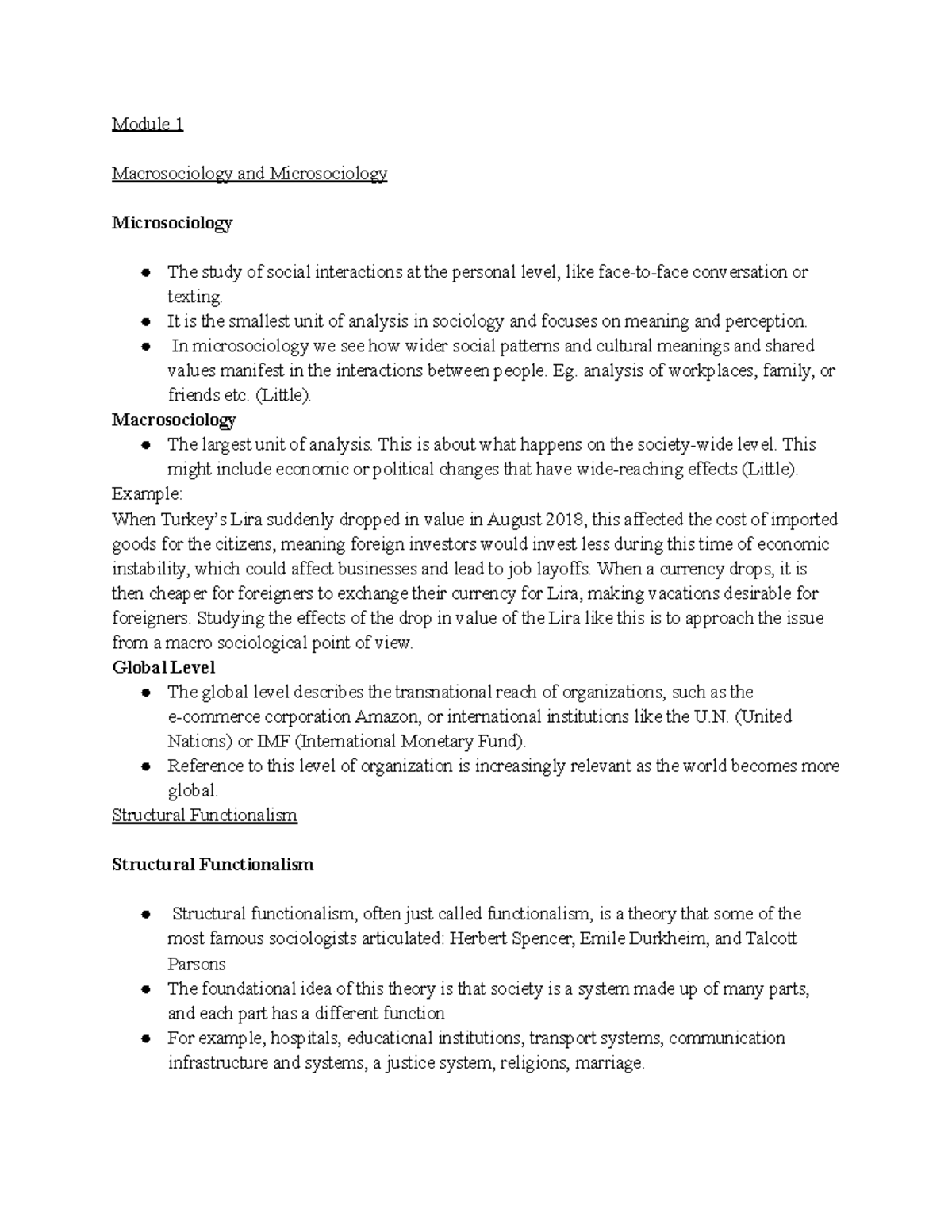 SOC103 Notes - Module 1 Macrosociology and Microsociology ...