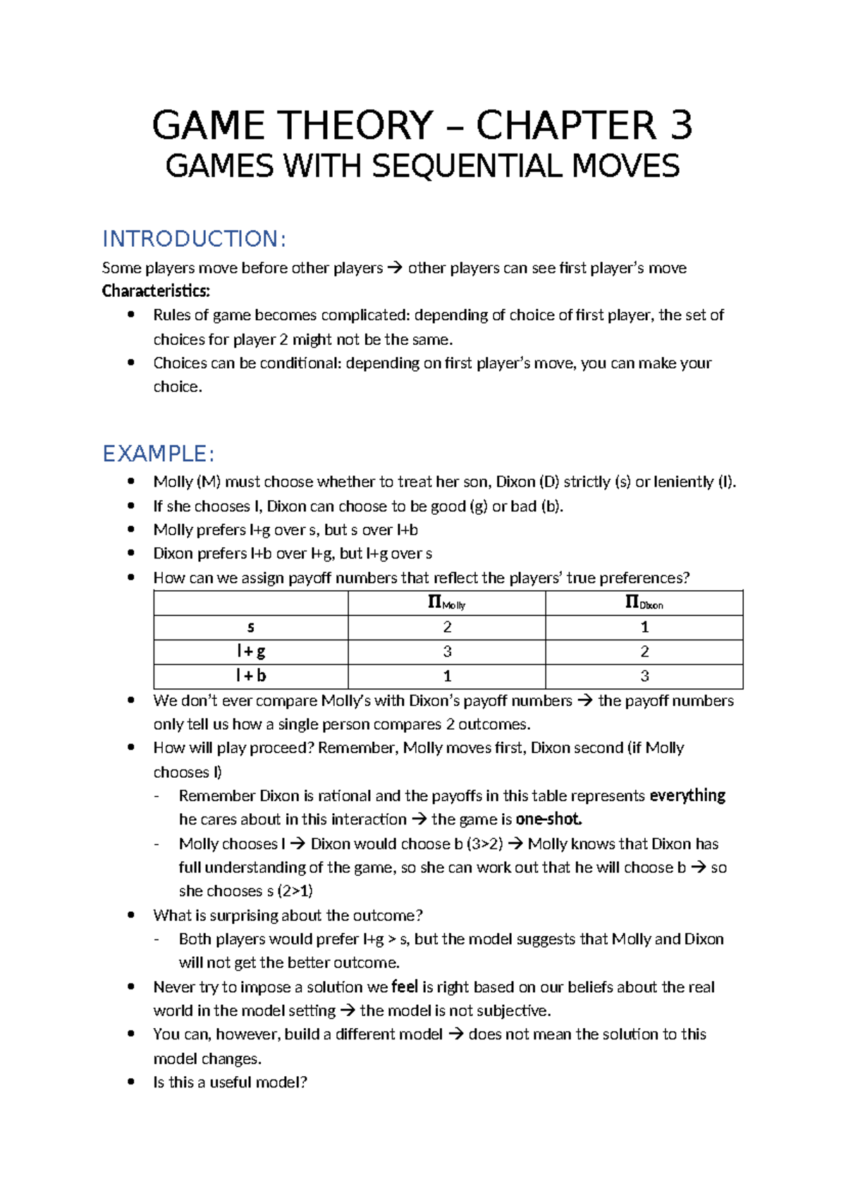 GT Sequential move games - GAME THEORY – CHAPTER 3 GAMES WITH ...