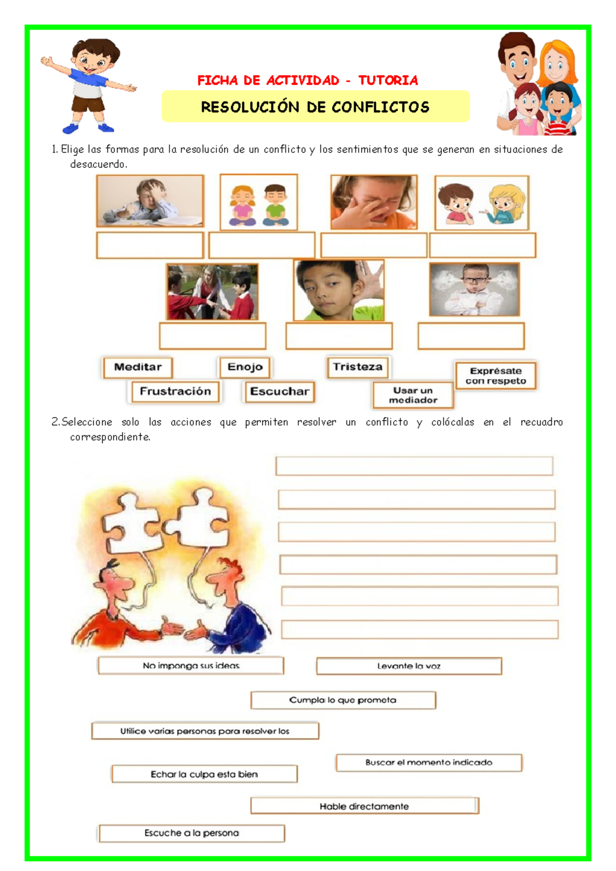 Ficha 24MAYO TUT-LOS Conflictos - FICHA DE ACTIVIDAD - TUTORIA Elige ...
