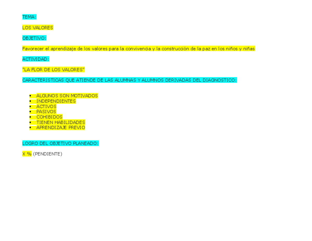 ACT. 3 Ejemplo PARA LA Aplicacion DEL Diagnostico. Taller Intensivo PAU ...