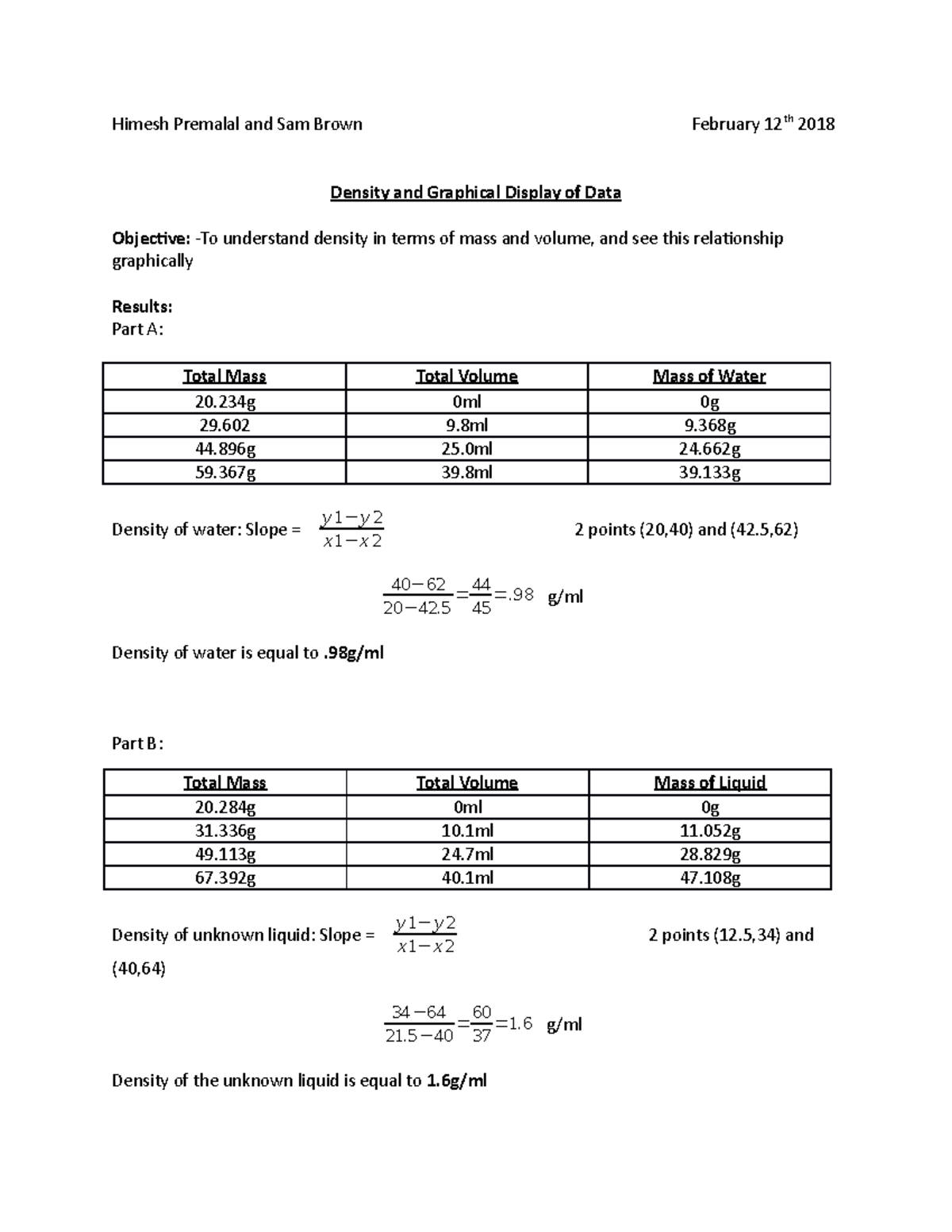 Density and Graphical Display of Data - NYA-01 - Vanier - Studocu