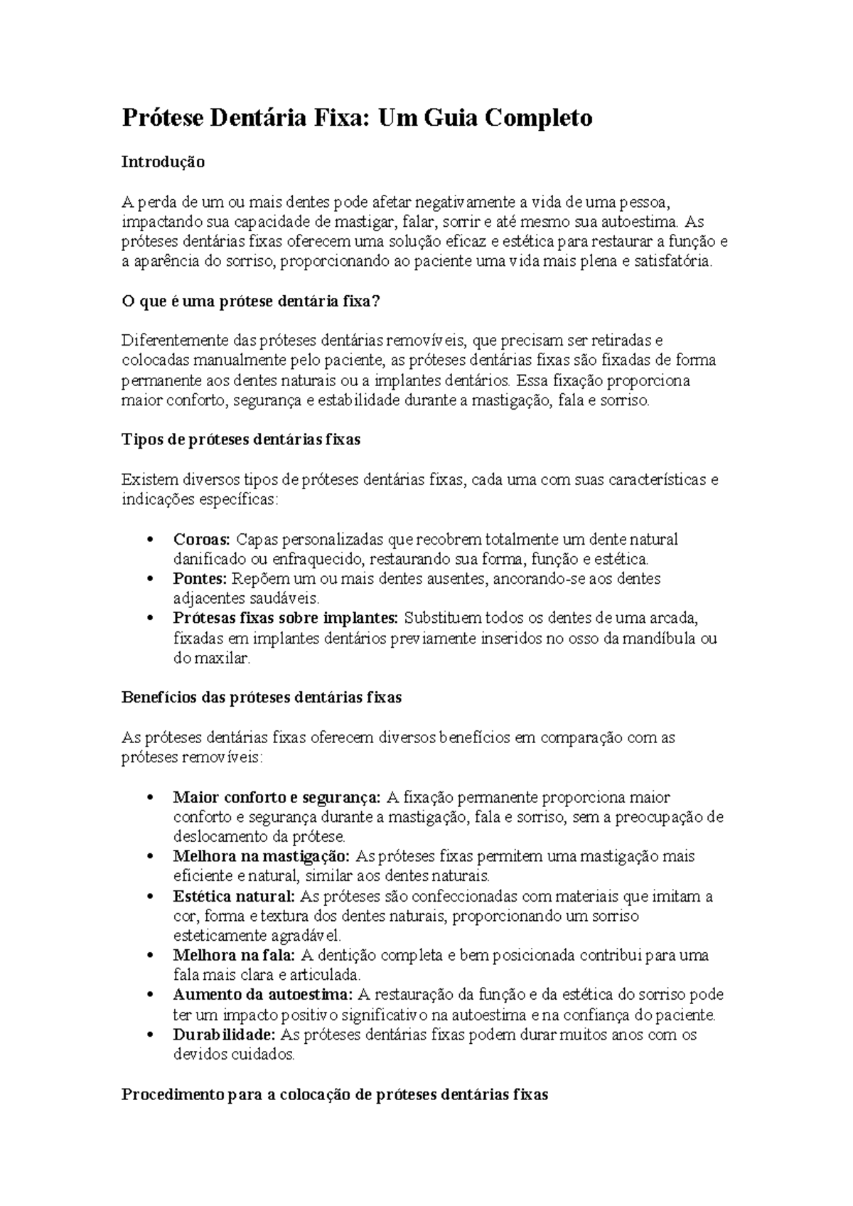 Prótese Dentária Fixa - Resumo - Prótese Dentária Fixa: Um Guia ...
