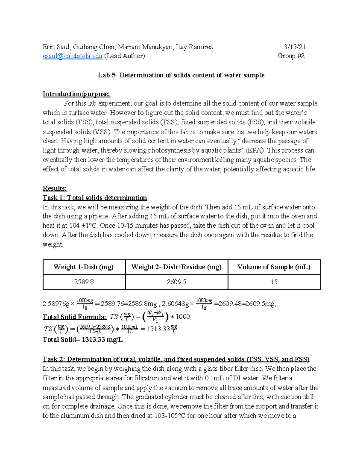 Lab 5-Report - Lab 5 - CE 2840 - Cal State LA - Studocu